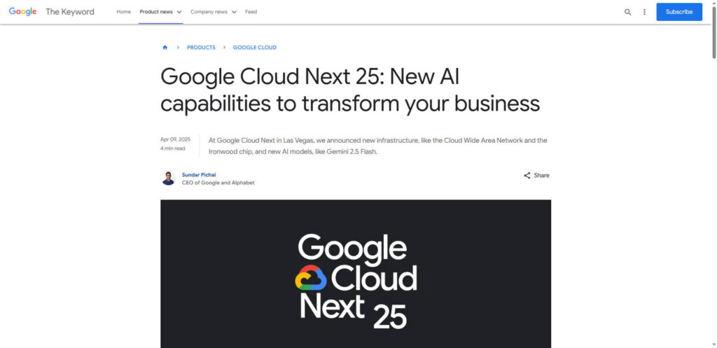 Google Cloud Next 2025: KI-Durchbruch durch Ironwood TPU und Gemini 2.5 ...